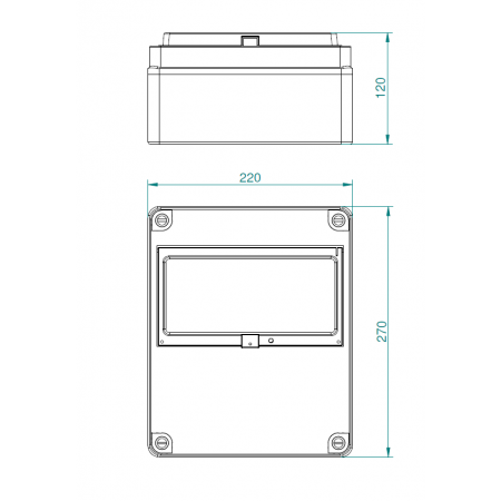 Enclosure IP65 with DIN rail